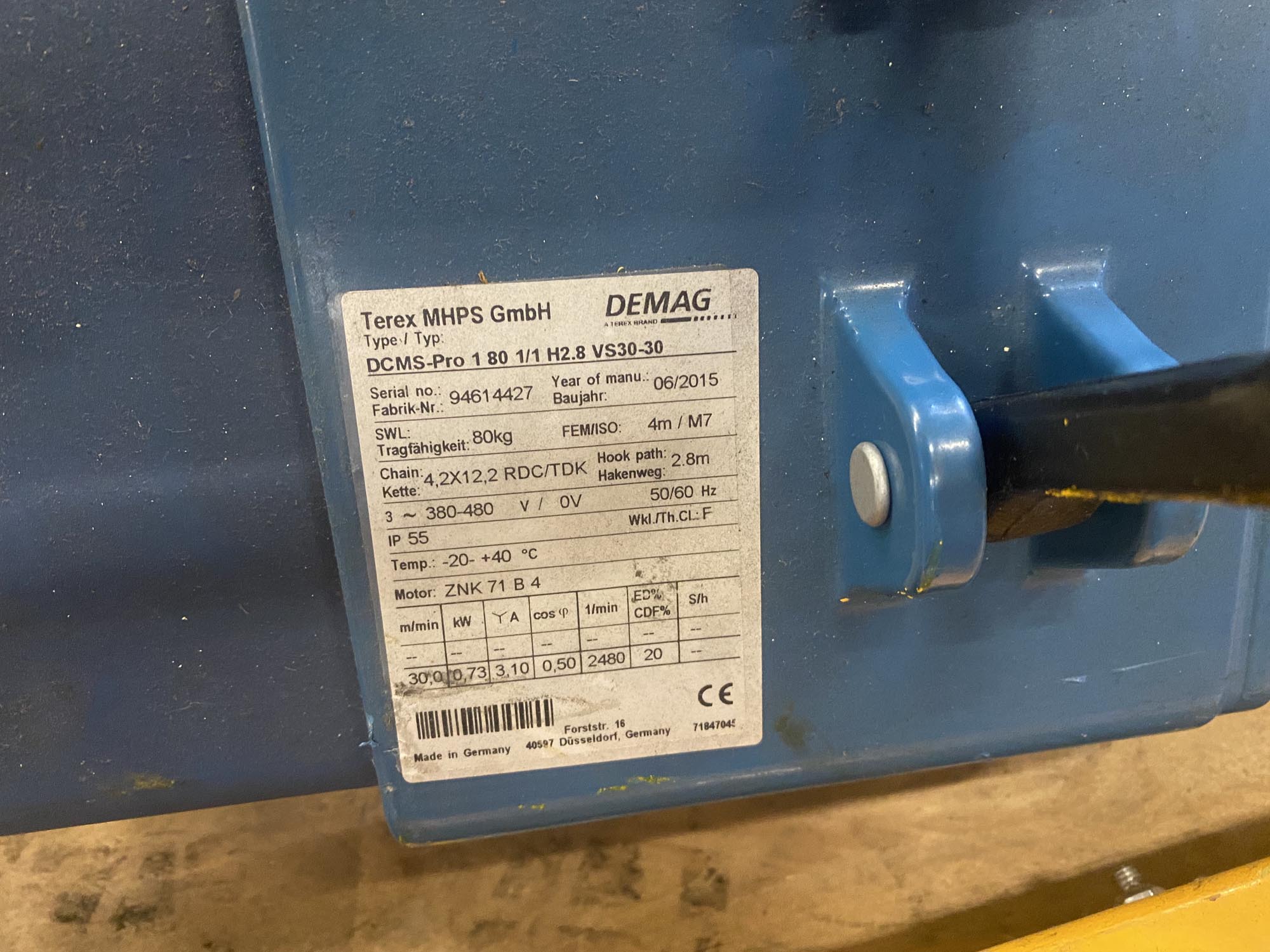 Pillar crane + electric hoist Demag 80 kg - Swing Cranes (Wall & Column ...